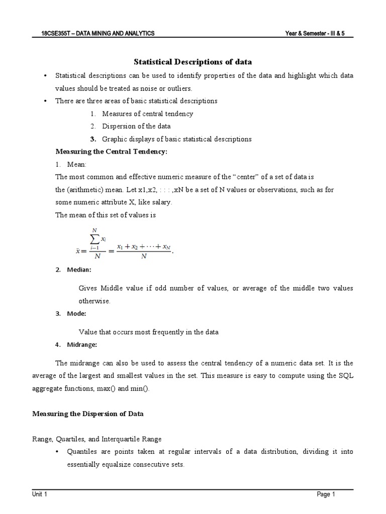 Data Mining | PDF | Quartile | Statistics