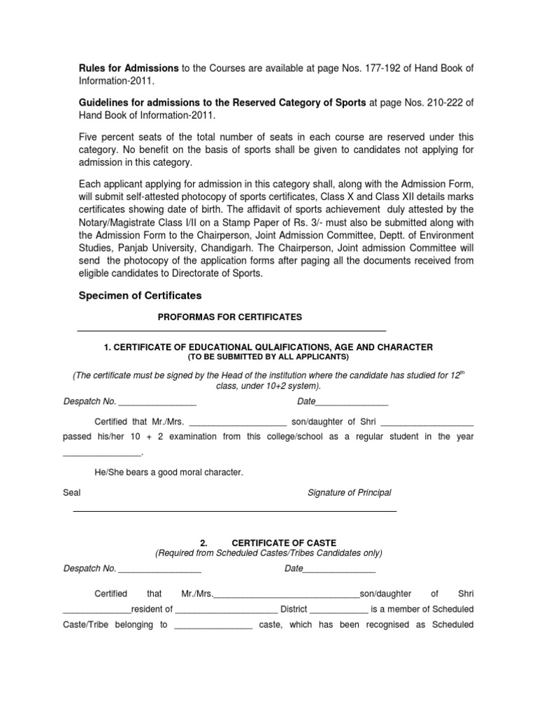 Affidavit | Affidavit | University And College Admission