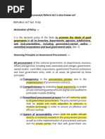 Summary of Ra 9184 | PDF | Procurement | Audit