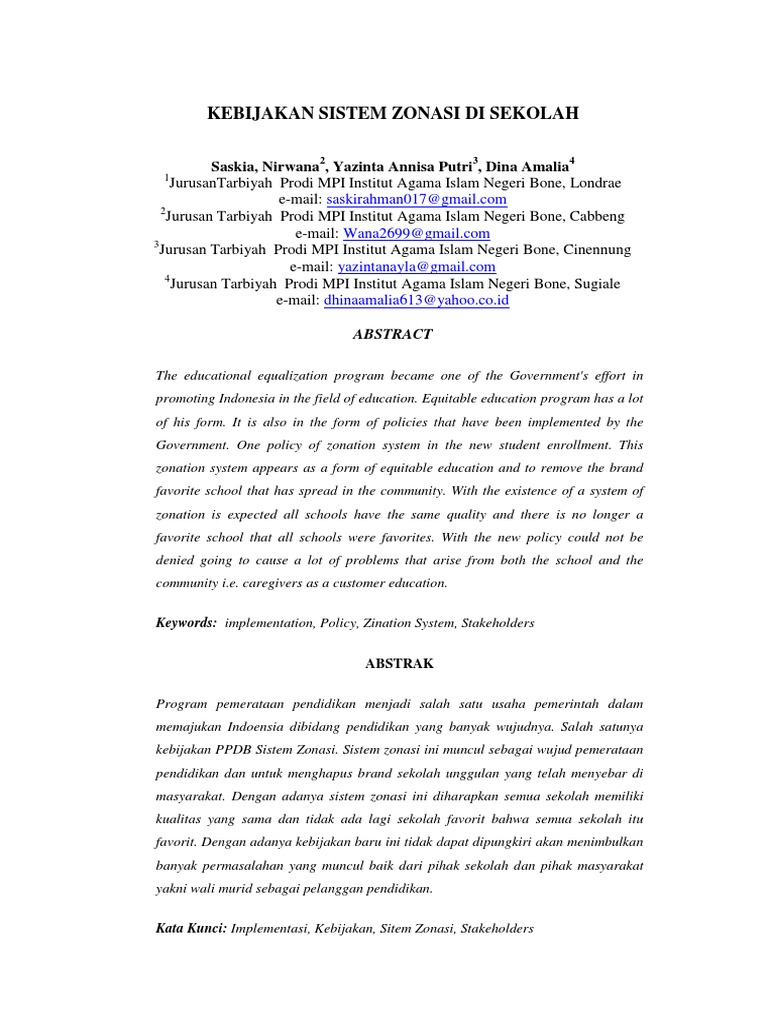 Kebijakan Zonasi | PDF | Karier & Perkembangan | Kesehatan Holistik