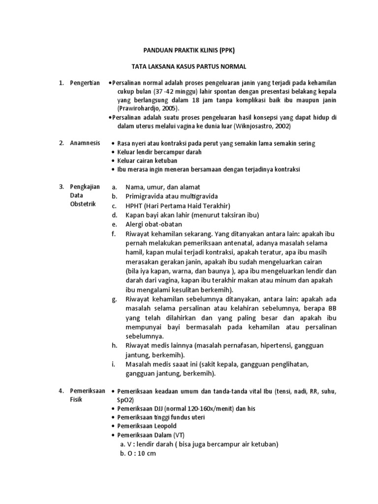 PPK Partus Normal | PDF