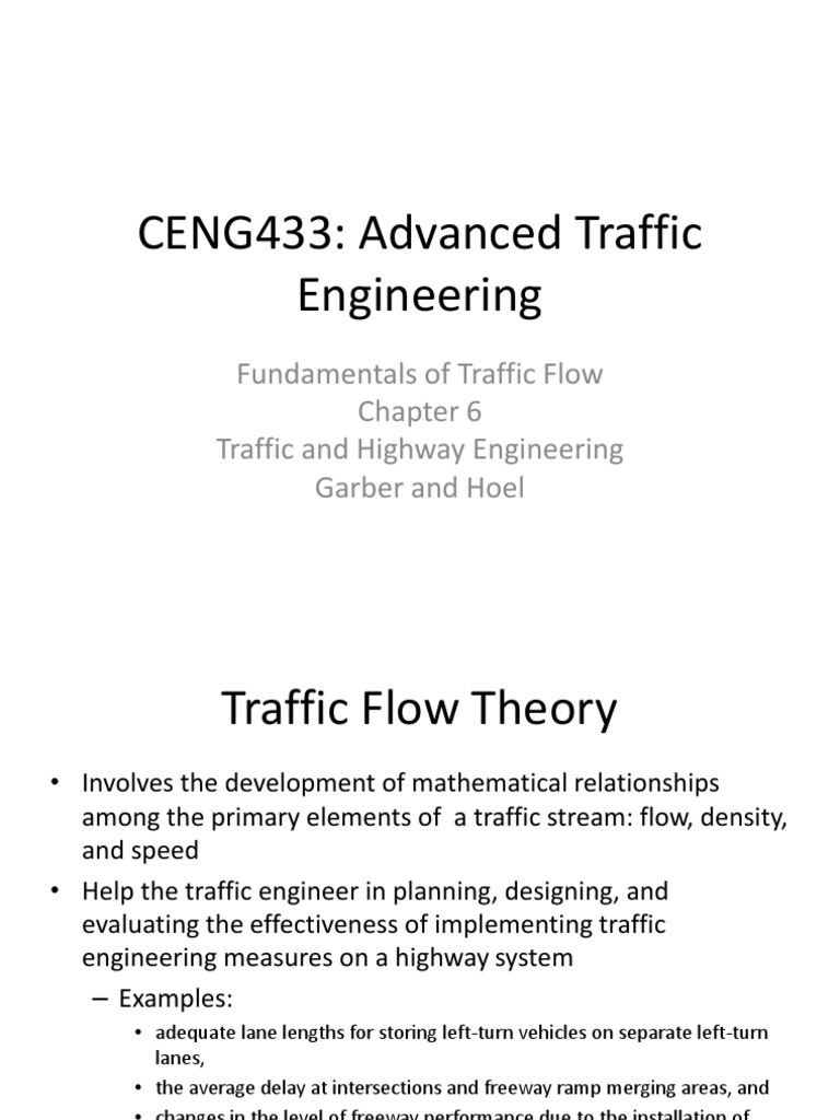 Lect2 - Traffic Flow | PDF | Traffic | Speed