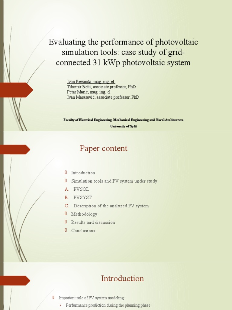 Photovoltaic Simulation Tools Comparison | PDF | Photovoltaic System | Photovoltaics