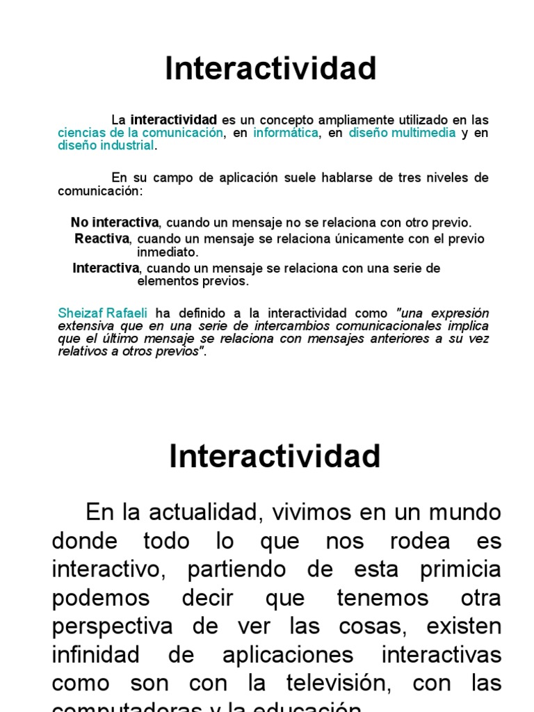 Interactividad | PDF | Ciencias sociales