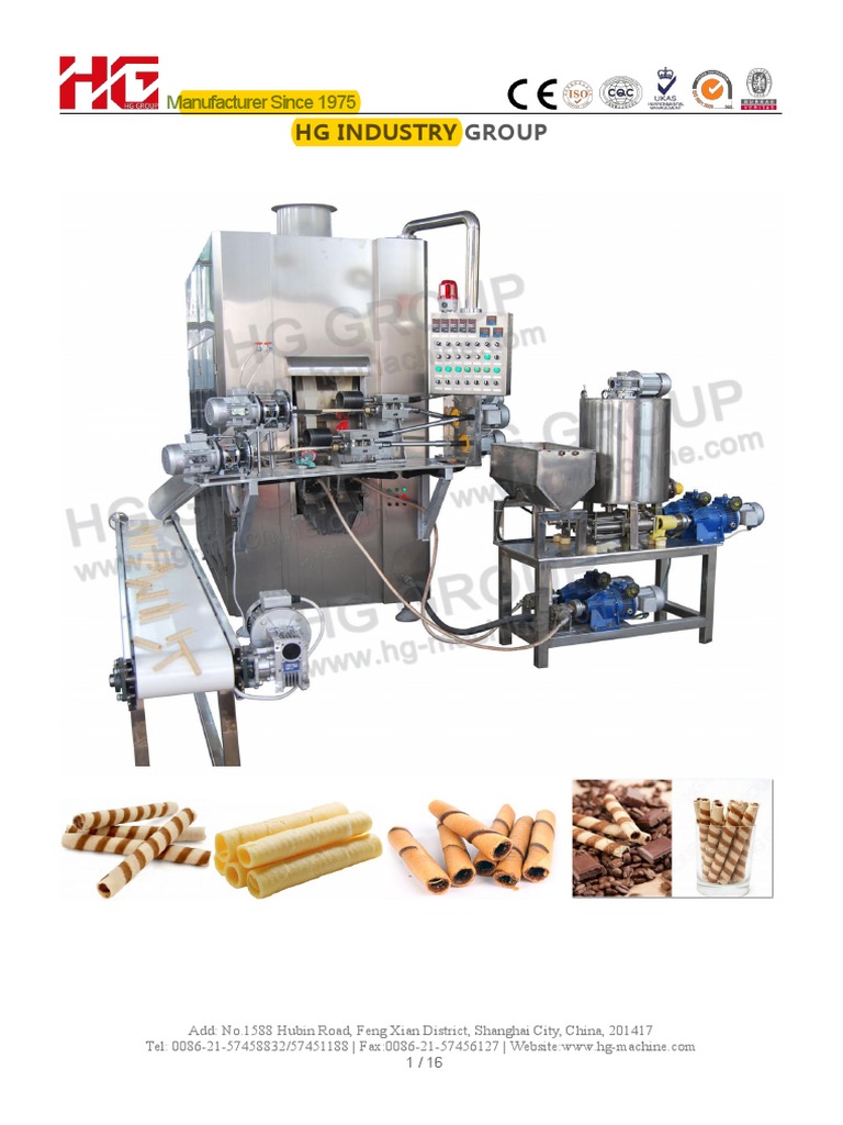 HG HWB Full Set Chocolate Wafer Roll Production Line Quotation | PDF ...