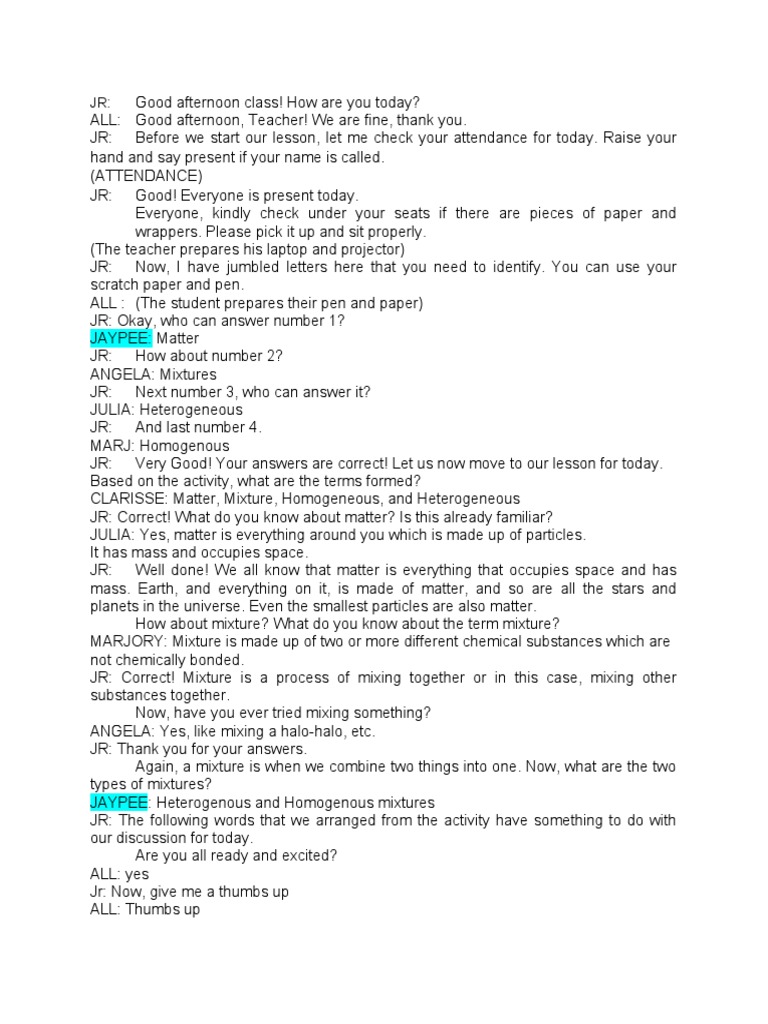 Script Science | PDF | Mixture | Homogeneity And Heterogeneity