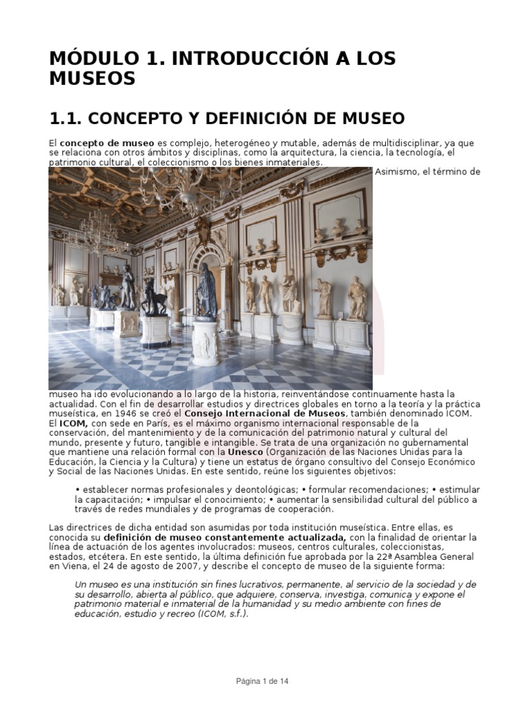 Modulo 1 Introduccion A Los Museos | PDF | Museo | Patrimonio cultural