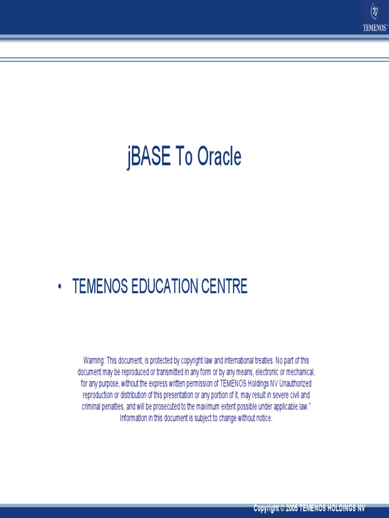 J BASETo Oracle | PDF | Xml | Html