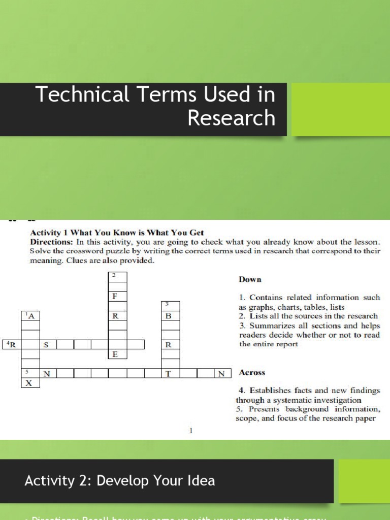 Technical Terms Used in Research | PDF | Survey Methodology | Interview