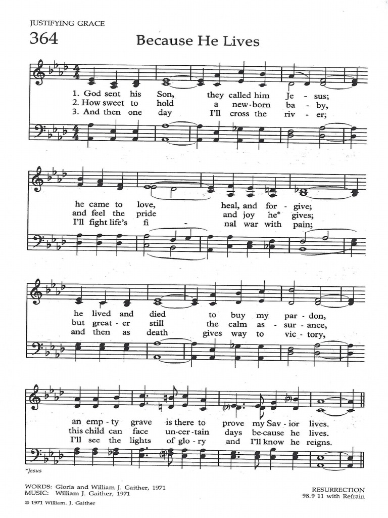 UMH 364 Because He Lives | PDF