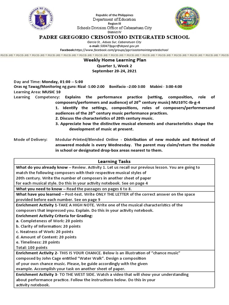 WHLP Q1 WEEK 2 For Grade 10 | PDF | Cognition | Communication