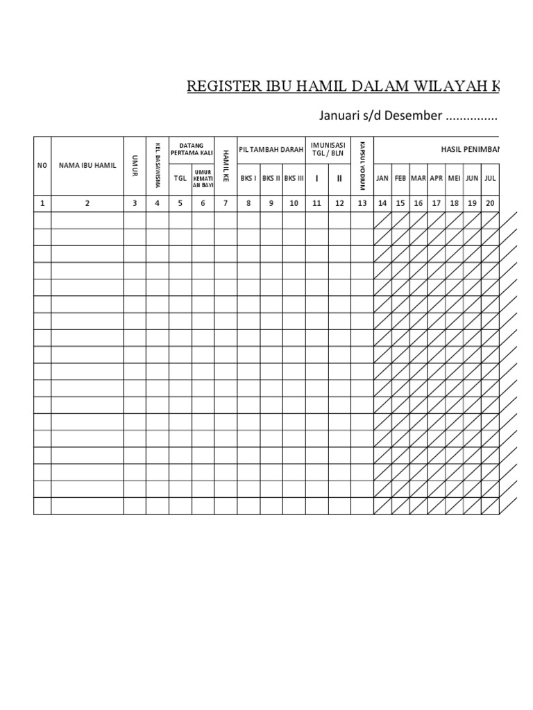 Buku Register Posyandu | PDF