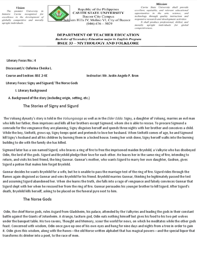 Signy and Siguard The Norse Gods | PDF | Norse Mythology | Germanic ...