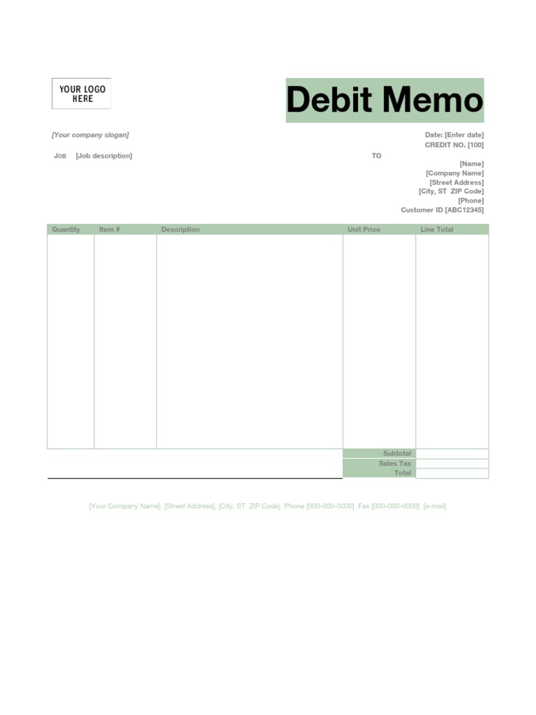 Debit Memo | PDF