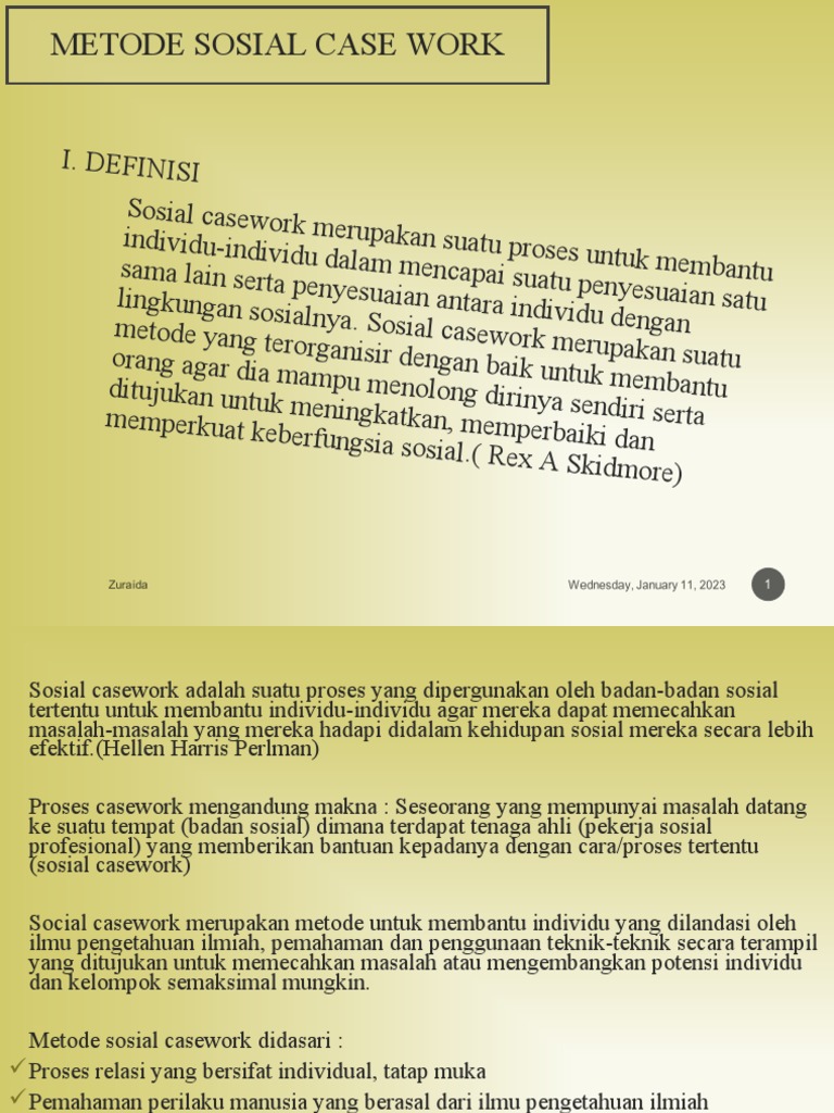 Metode Sosial Casework: Definisi dan Komponen | PDF