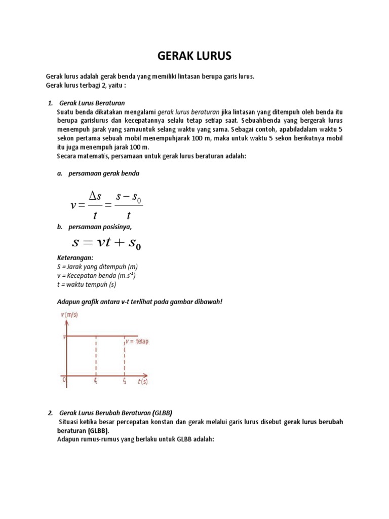 Gerak Lurus | PDF