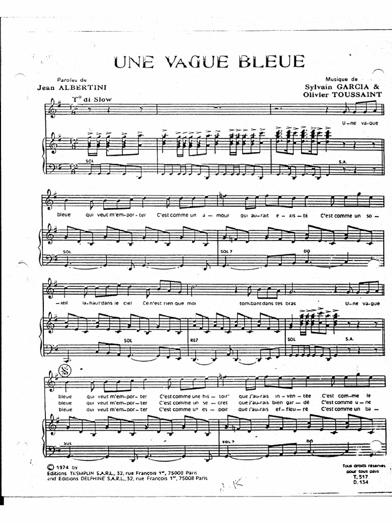 Une vague bleue Michèle Torr GB | PDF