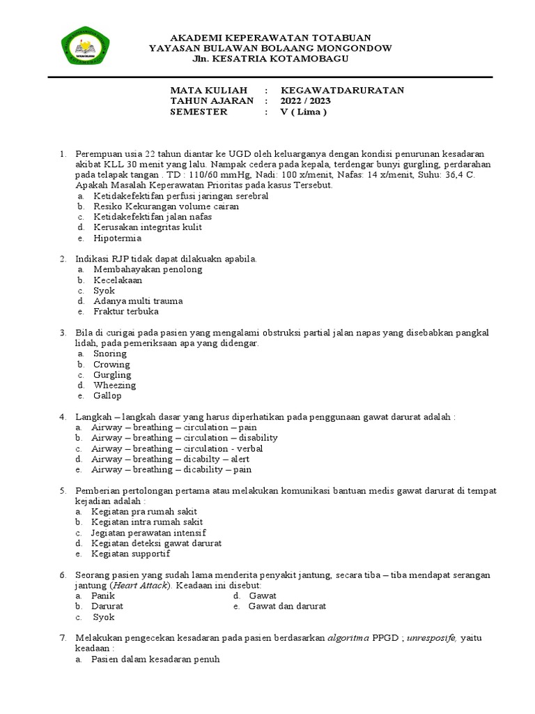 Soal Gadar UAS 2023 | PDF