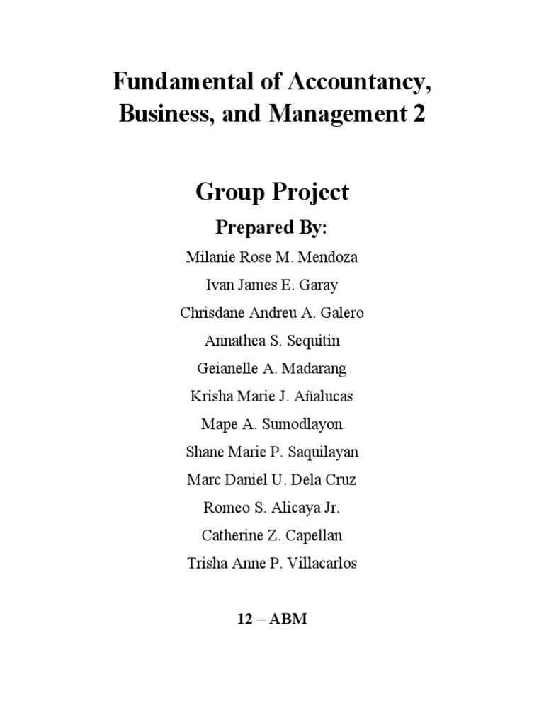 FABM 2 Project | PDF | Equity (Finance) | Expense