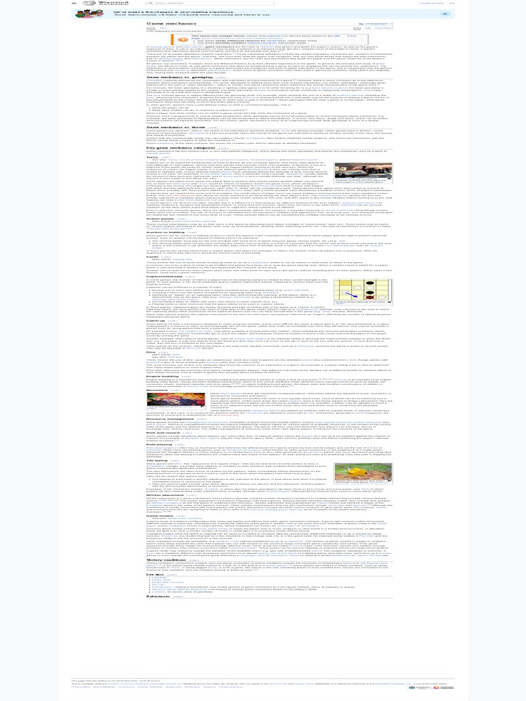 En Wikipedia Org Wiki Game Mechanics | PDF | Gaming | Leisure Activities