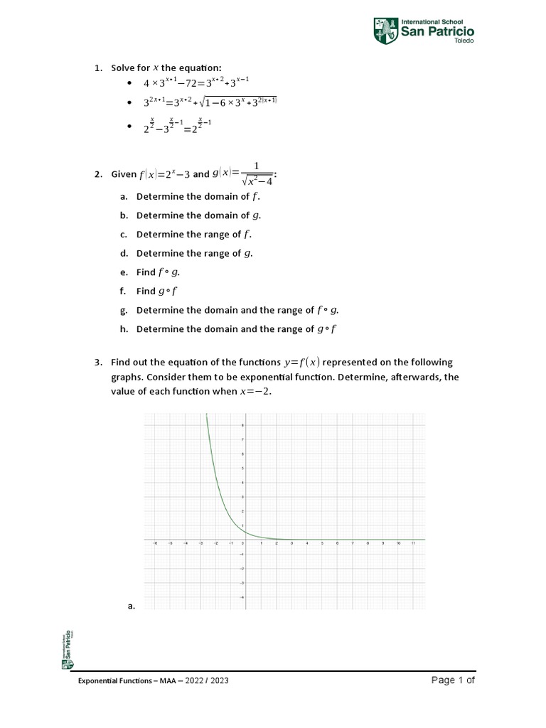 Solving exponential equations | PDF | Function (Mathematics) | Dose (Biochemistry)