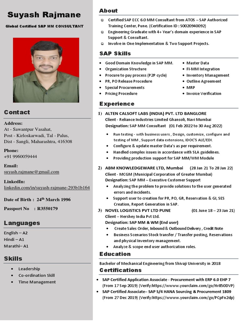 Suyash Rajmane CV. 2022. | PDF | Business | Computing