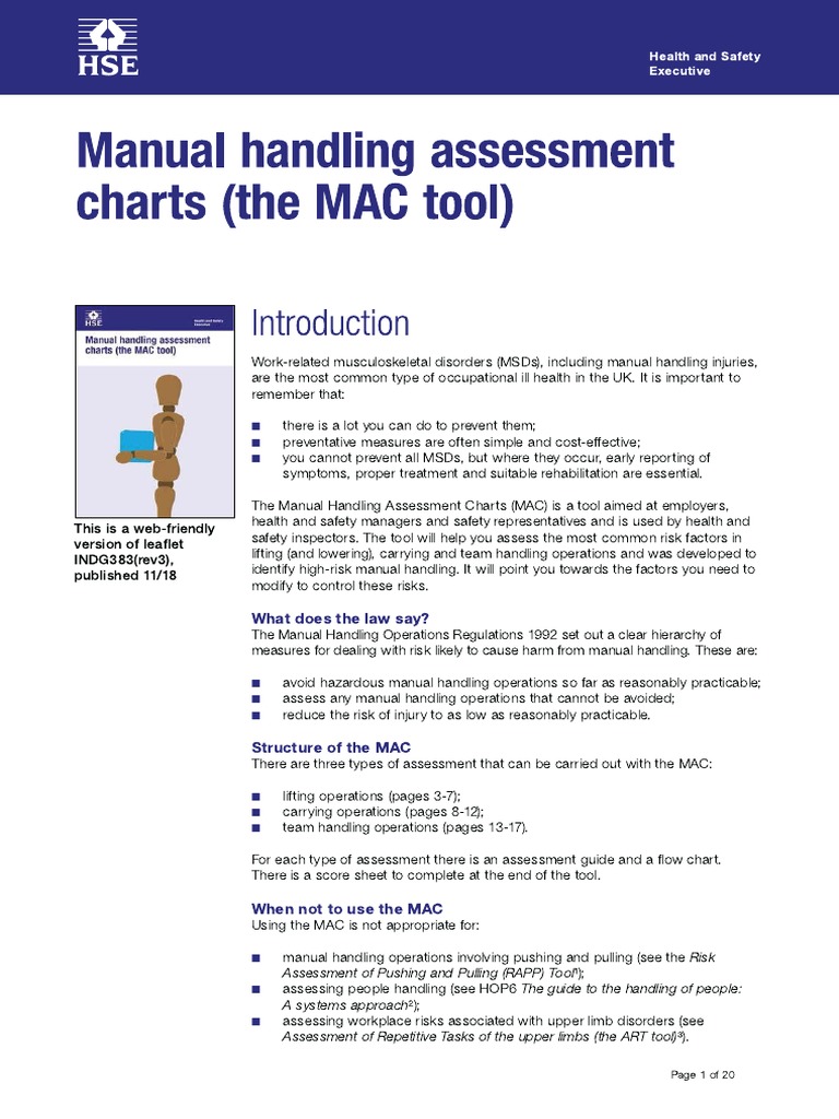 Manual Handling Assessment Charts (The MAC Tool) | PDF