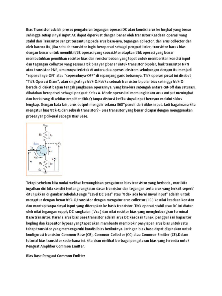 Bias Transistor | PDF | Sains & Matematika