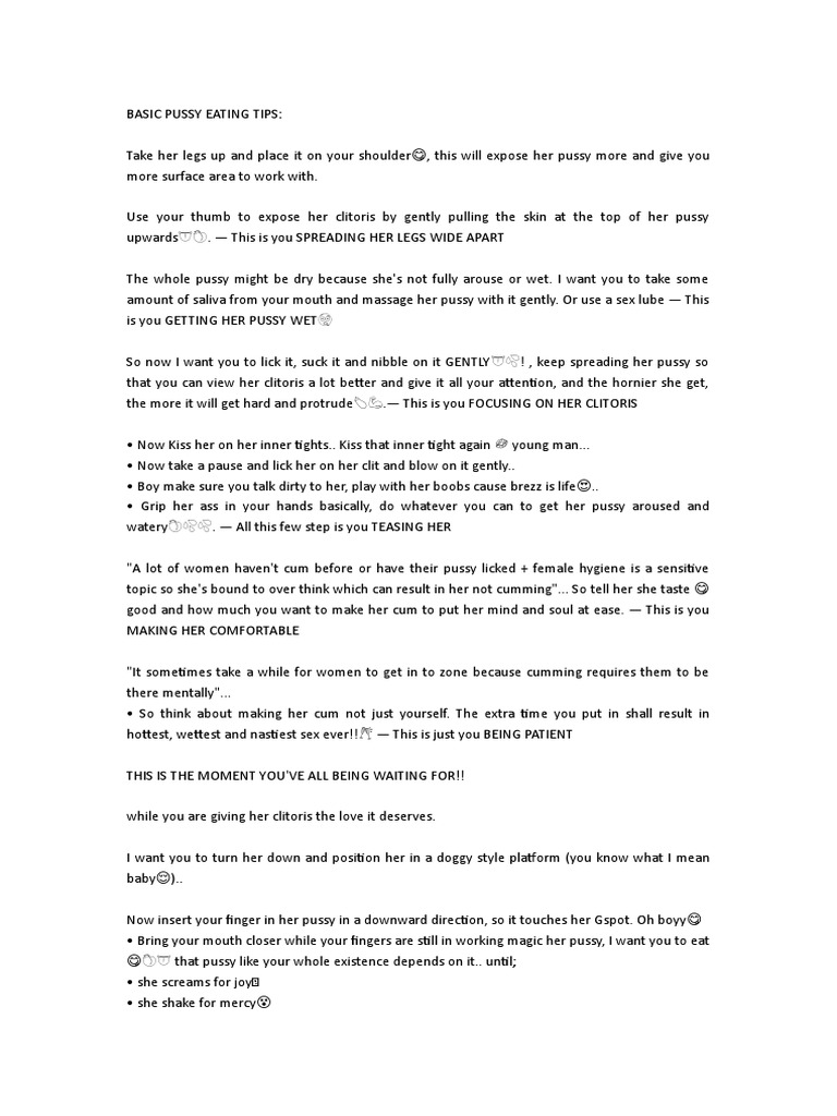 Basic oral sex tips | PDF | Vagina | Clitoris