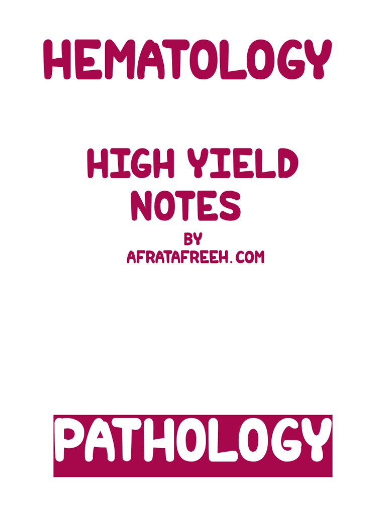 Hematology Osmosis HY Pathology Notes ATF | PDF | Anemia | Lymphoma