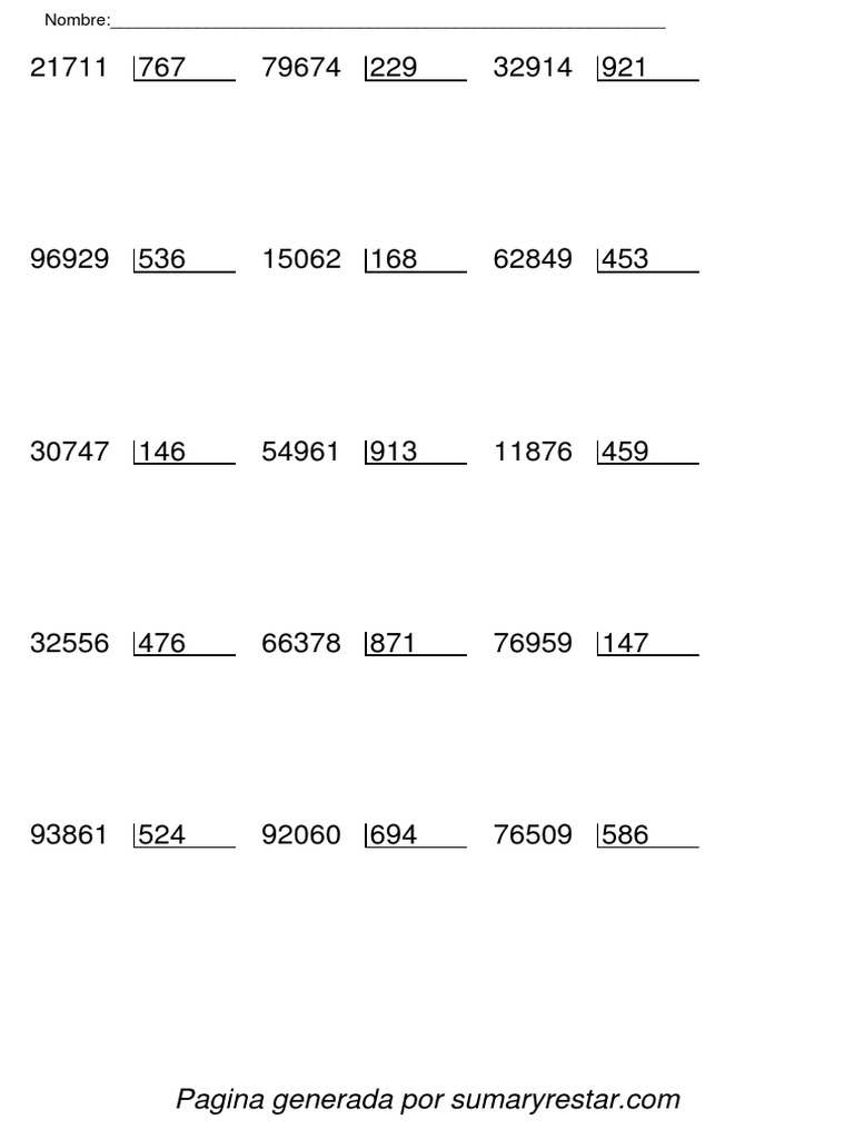 Divisiones de Tres Cifras 5 | PDF
