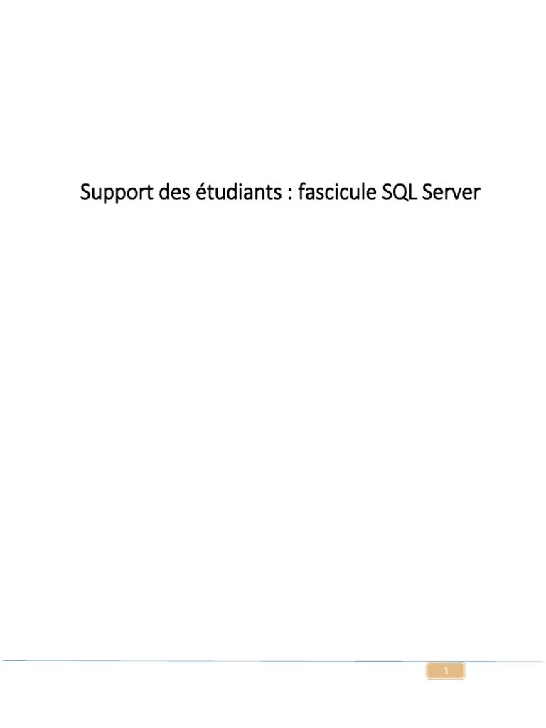 Guide complet sur SQL Server | PDF | Microsoft SQL Server | Base de données Oracle