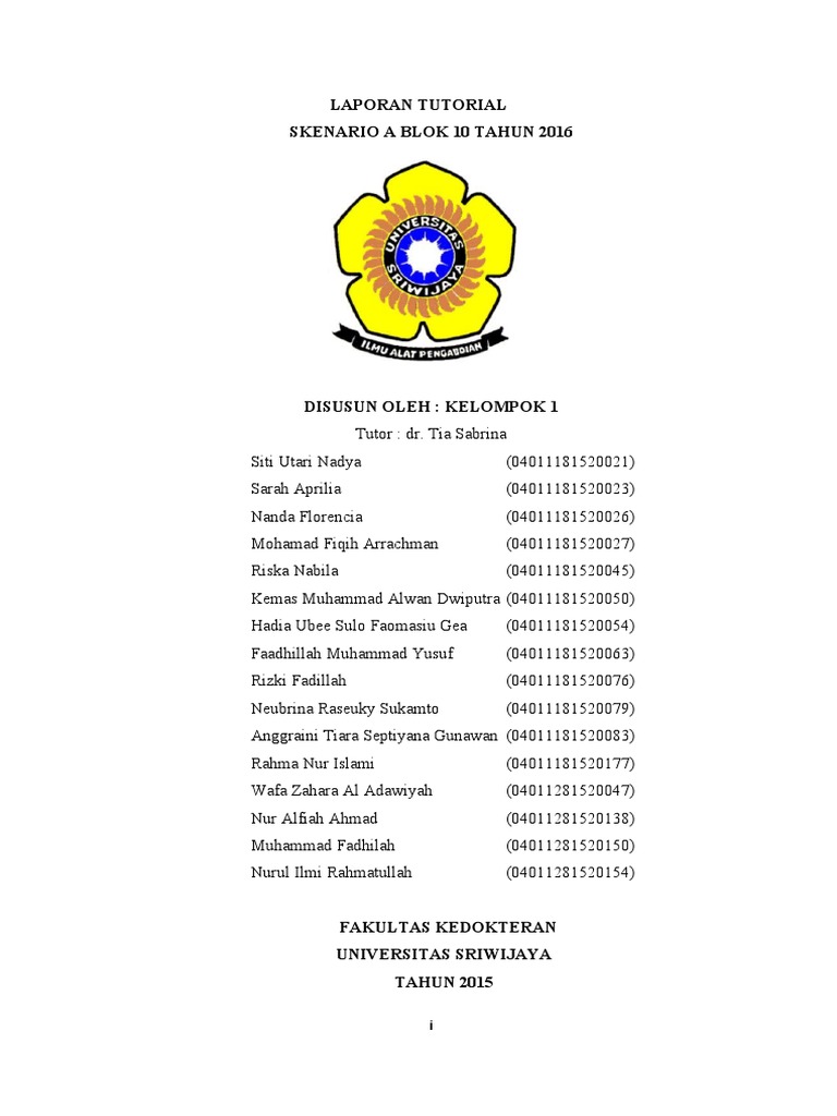 LAPORAN TUTORIAL BLOK 10 SKENARIO A Kelompok 1 | PDF