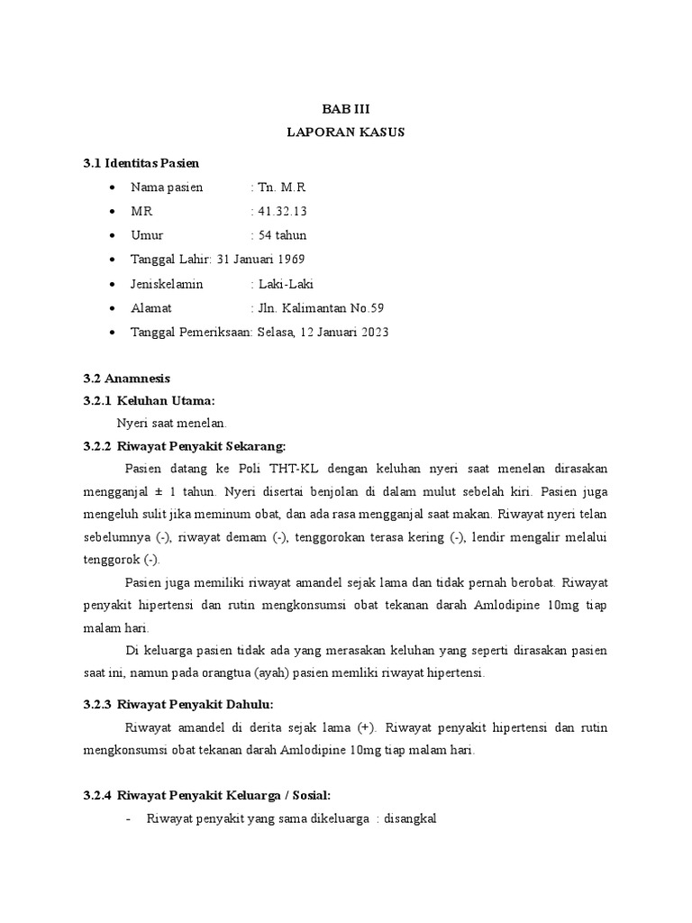 Laporan Kasus THT | PDF