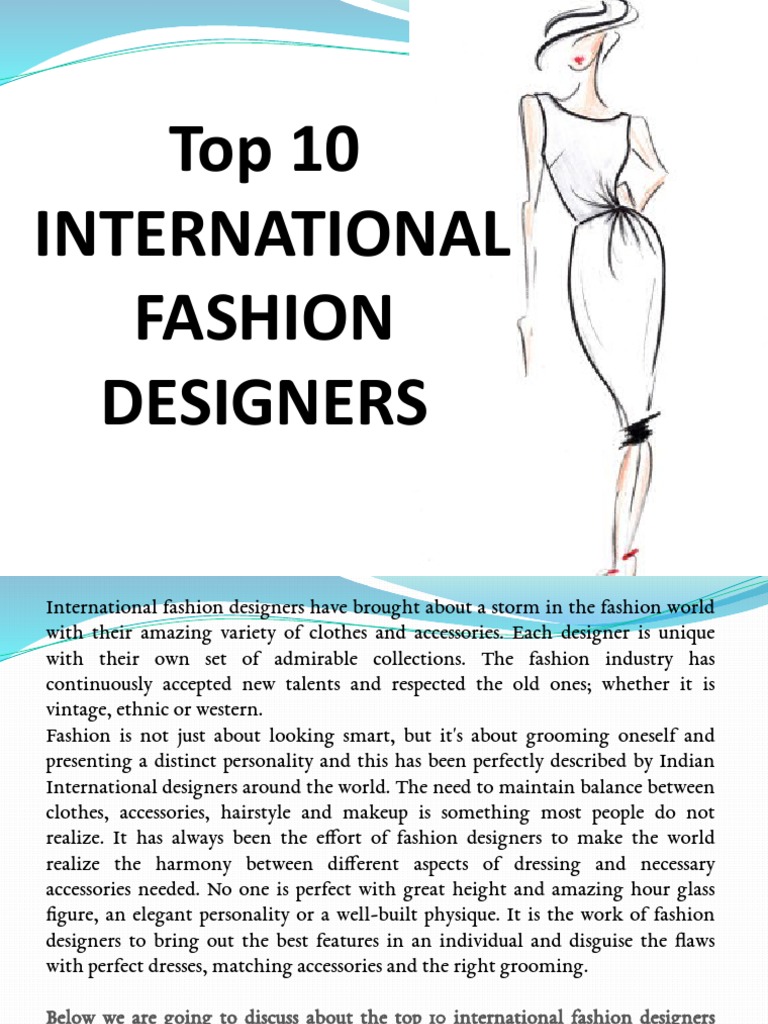 International Fashion Designer | PDF | Fashion | Human Appearance