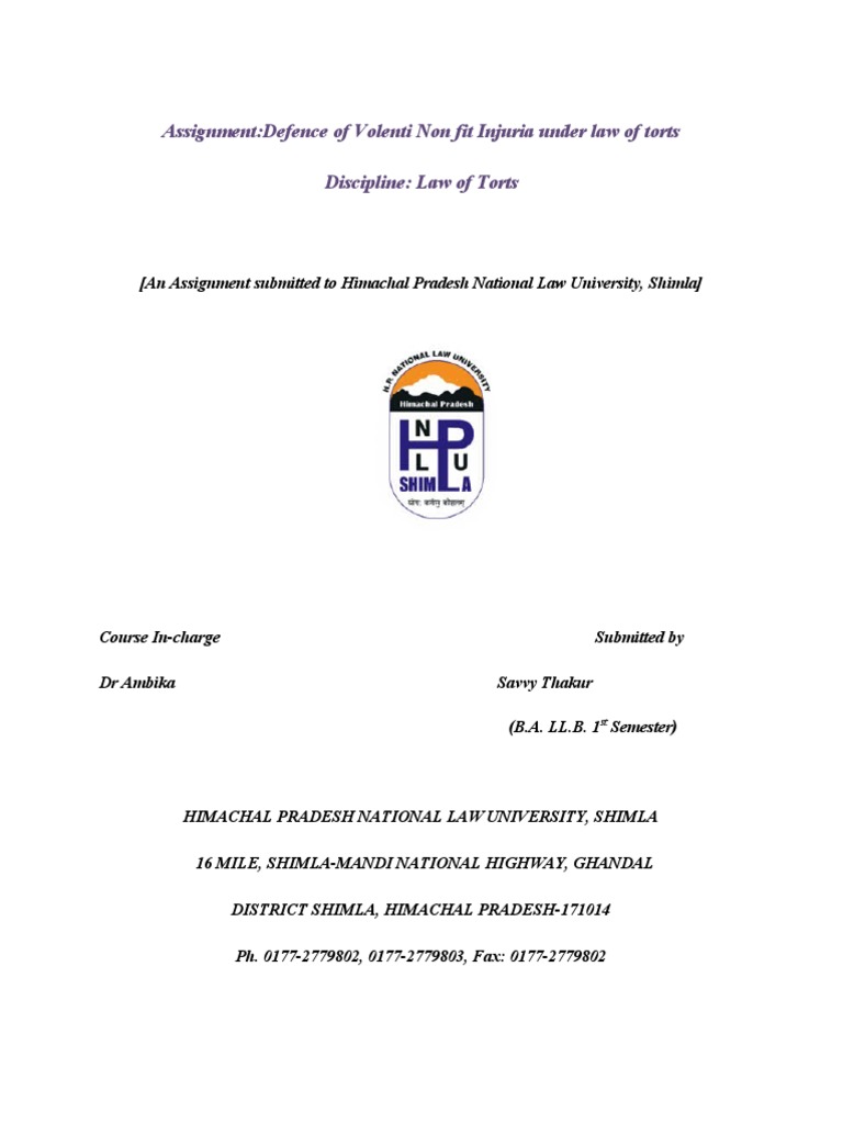 Torts Assignment | PDF | Negligence | Tort