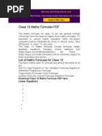 Class10 Maths Formula Sheet | PDF