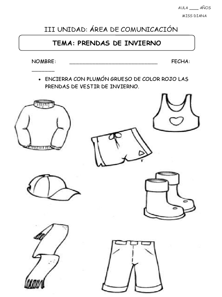 Actividades de Prendas de Invierno | PDF | Estilo de vida