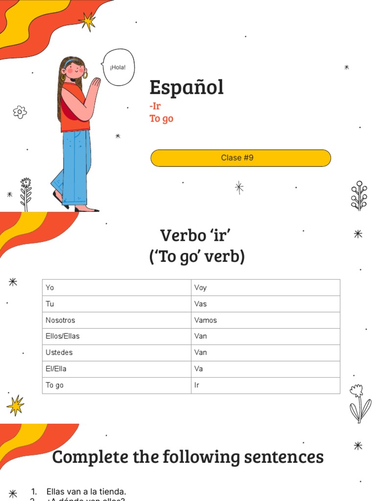 Verbos en español: "Ir" y futuro | PDF