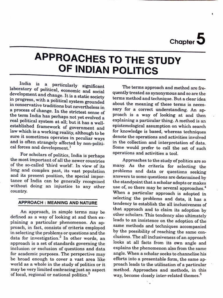 Approaches to Indian Politics Explained | PDF | Mahatma Gandhi | Democracy