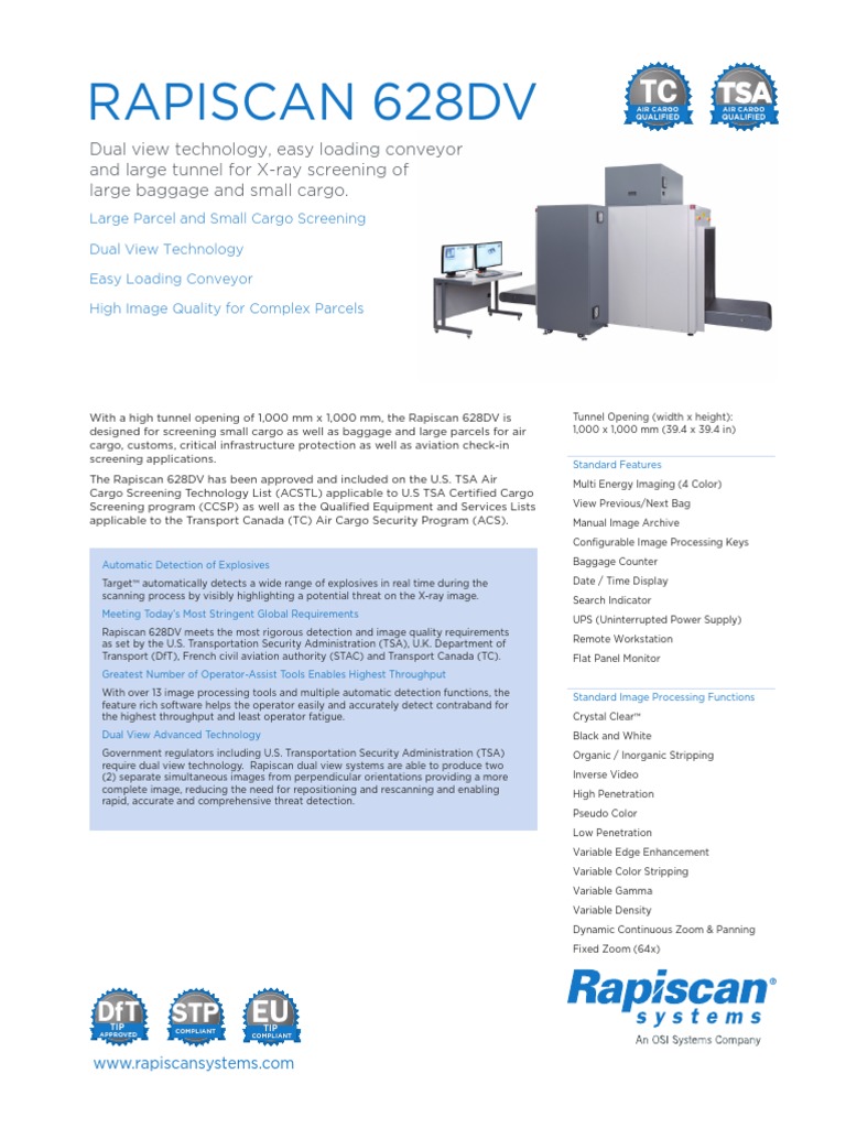 24 Rapiscan 628DV Datasheet | PDF | Transportation Security ...