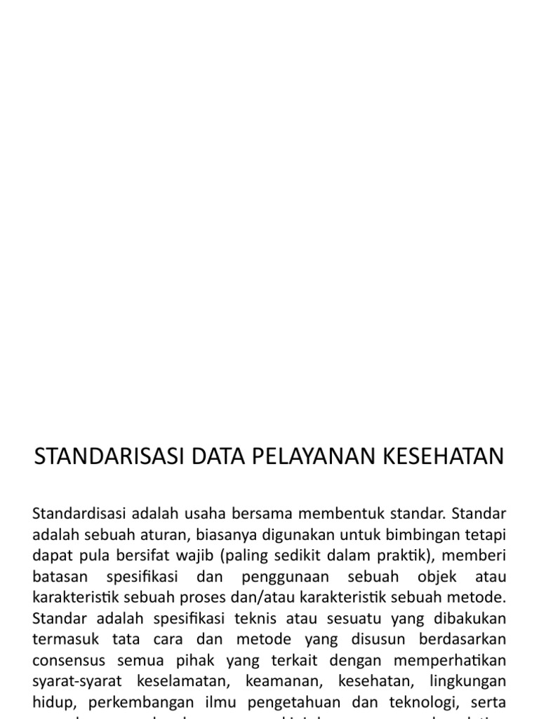 Standarisasi Data Pelayanan | PDF