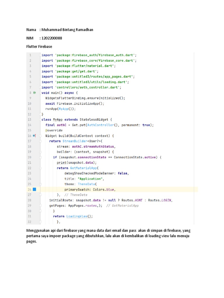 Implementasi Flutter Firebase untuk Auth | PDF | Bisnis | Komputer