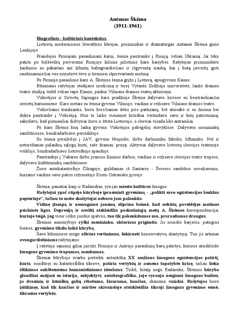 Antanas Škėma. Balta Drobule | PDF