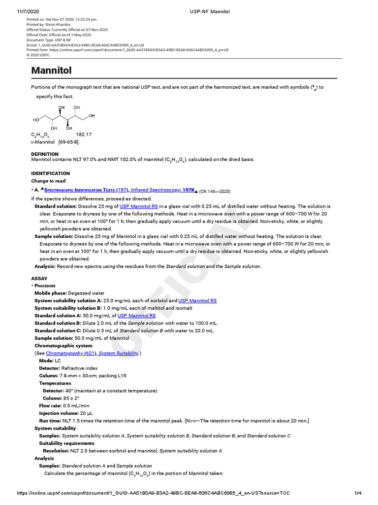 Mannitol | PDF