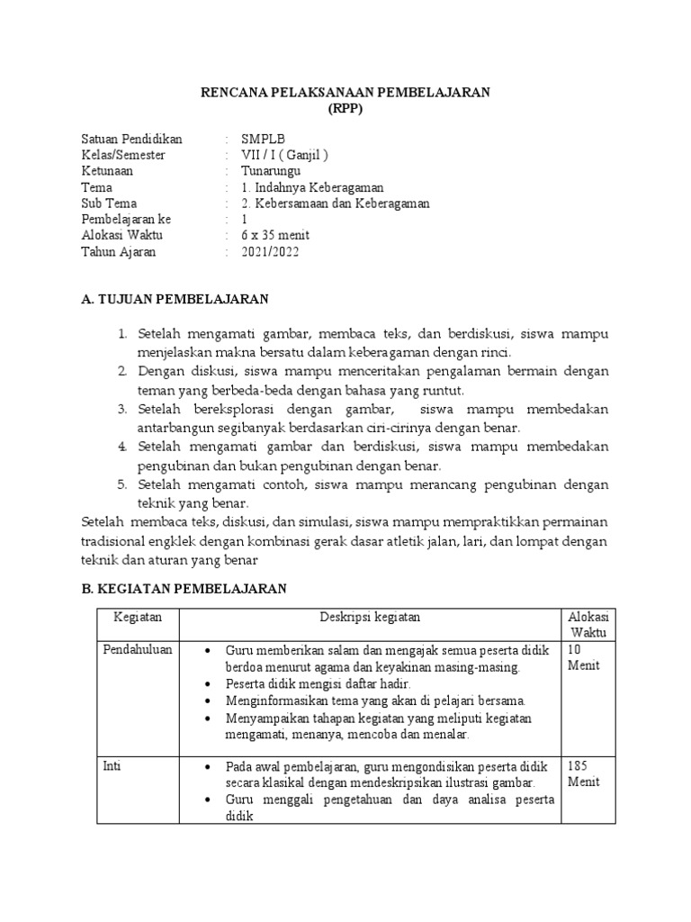 RPP Tema 1 Sub2 Per1 | PDF