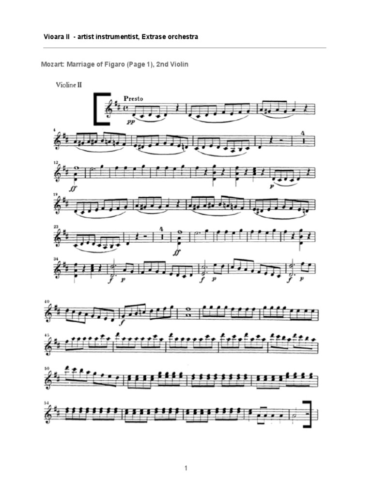 Vioara II - Artist Instrumentist, Pasaje de Orchestra Pentru Concurs | PDF