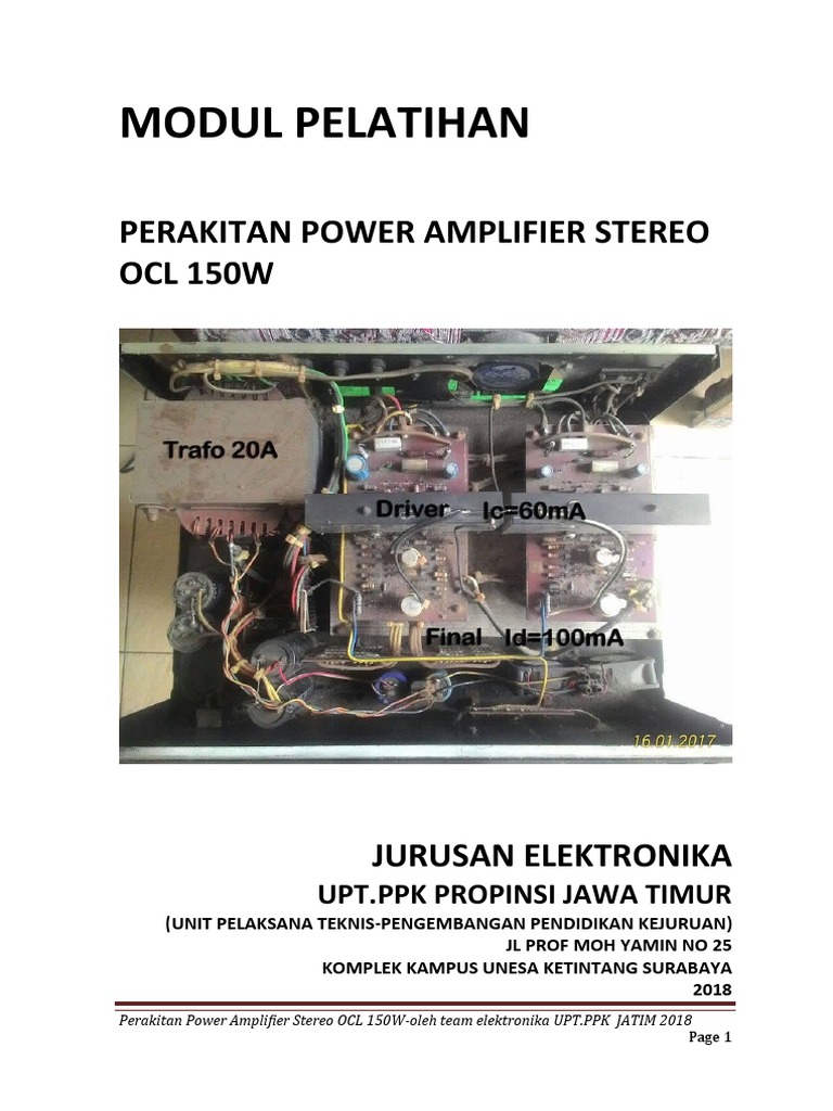 1.buku Modul OCL Stereo 150W-UPT | PDF
