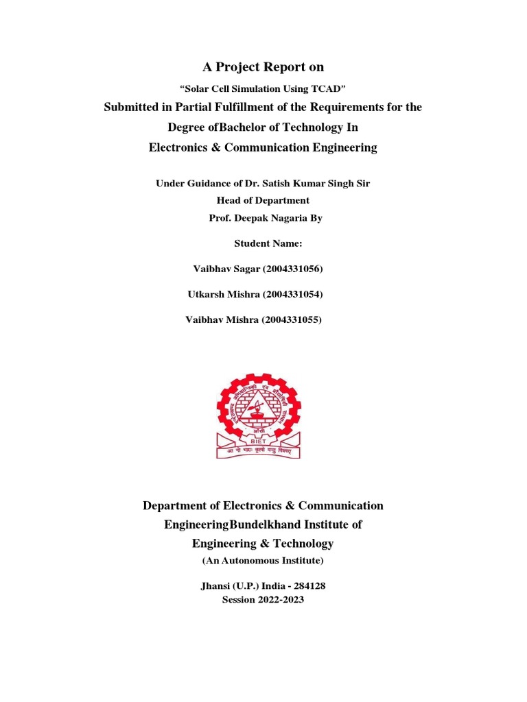 VLSI Project Report | PDF | Solar Cell | Solar Power