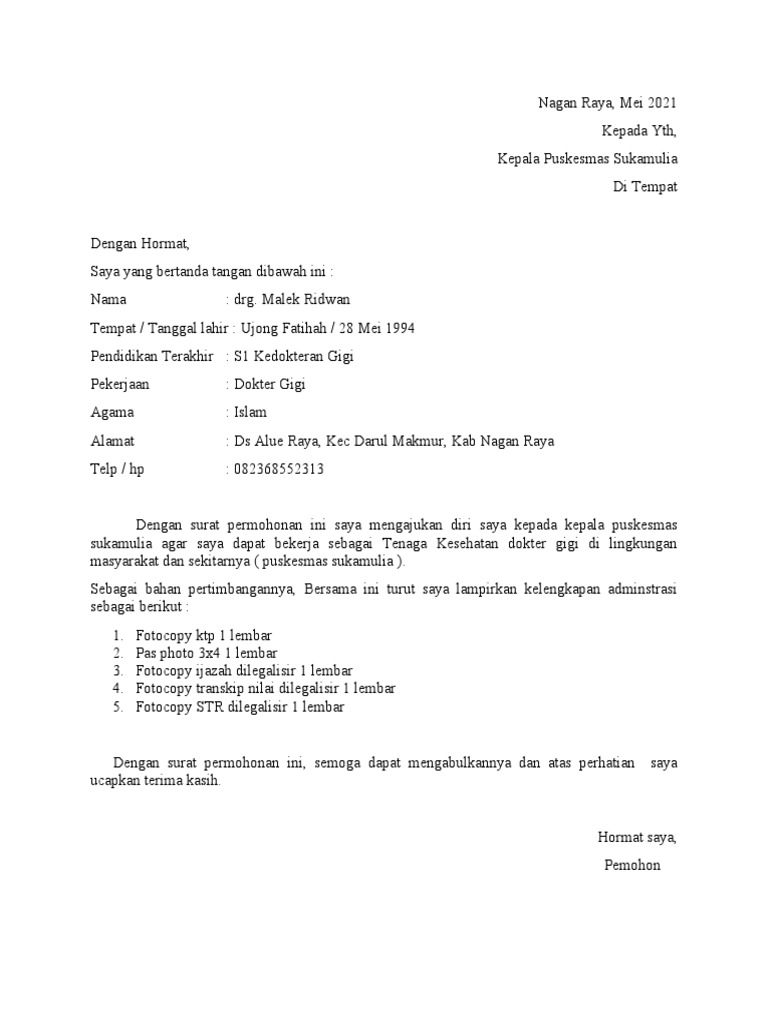 Surat Permohonan | PDF